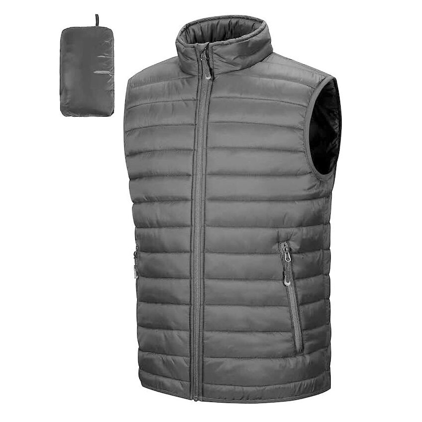 Wholesale Adult Size Full Zip Puffer Vest in Dark Grey. Sold in Bulk ...