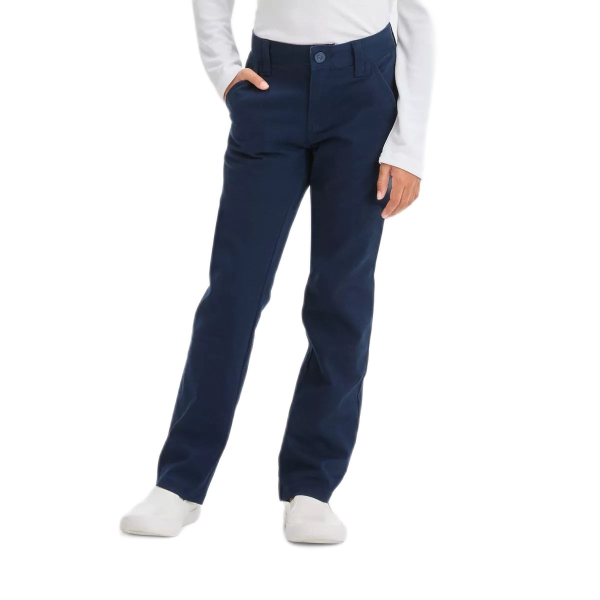 Wholesale Girls Stretch Straight Leg School Uniform Pants - Navy. Sold ...